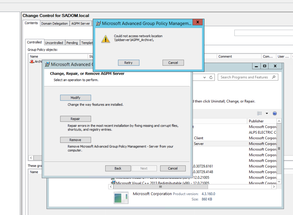 Advanced Group Policy Management (AGPM) Archive – Error 80070035 ...